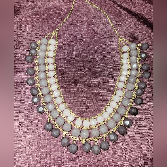 Source Unknown | Jewelry | Stunning Ombre Gray And Gold Three Tier ...